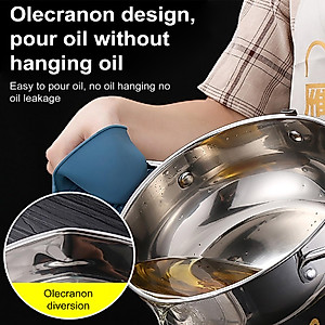 Stainless Steel Deep Fryer - Large Japanese Deep Fryer Pot - with Lid, with Thermometer & Oil Drip Drainer Rack for Kitchen Home Use (Stainless Steel, 20cm)