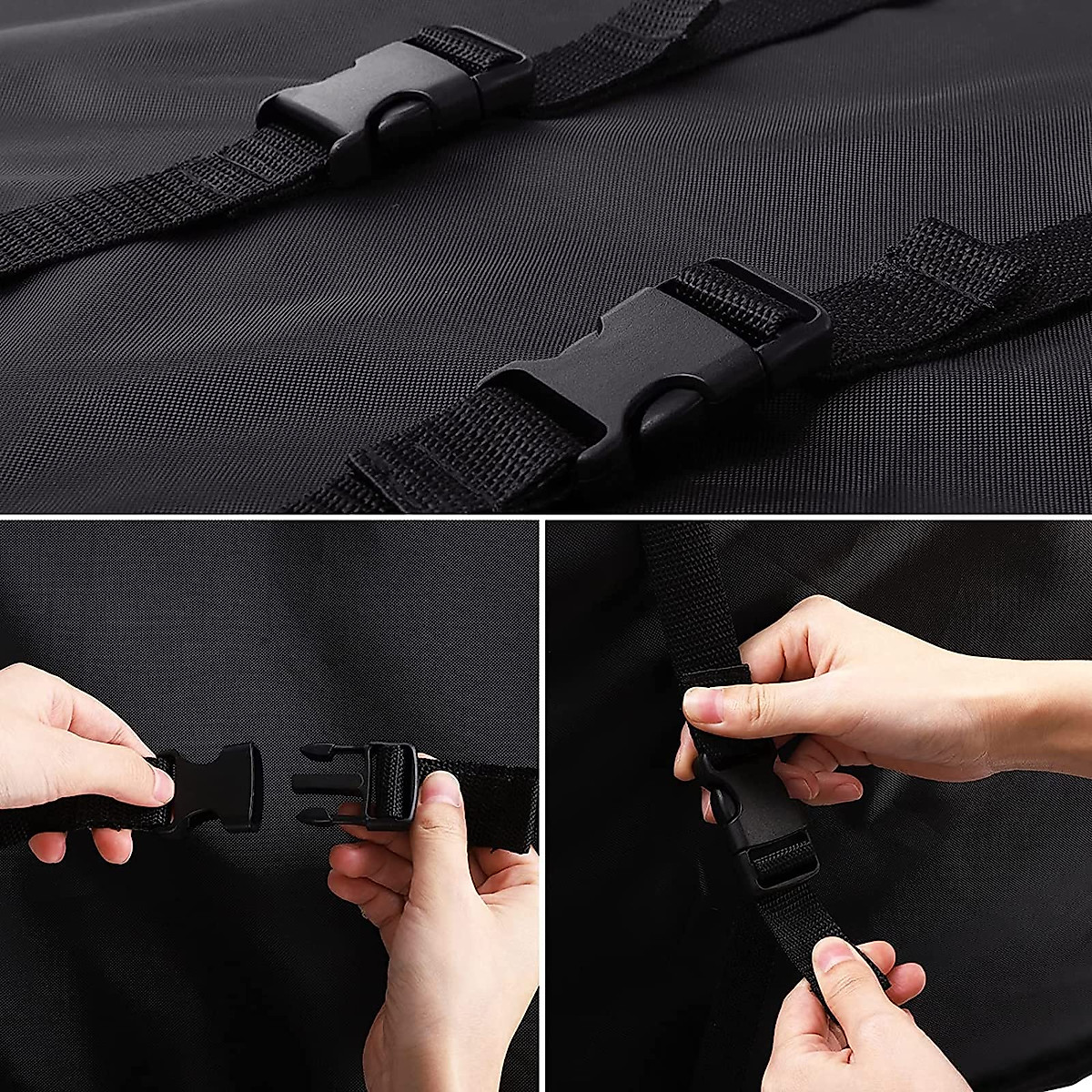 Yesland Window Air Conditioner Cover Outdoor, 25.5''W x 21''D x 17''H Outside Window AC Unit Cover with 2 Adjustable Straps, Black Large Window A/C Cover Bottom Covered AC Covers for Winter