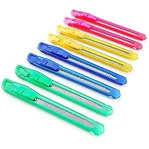 Box Cutter / Hobby Retractable Lock Utility Knife with Snap off Razor Sharp Blade Great Knife for Cutting Thin Boxes, Craft Paper, Packaging Tape, and Much More (24)