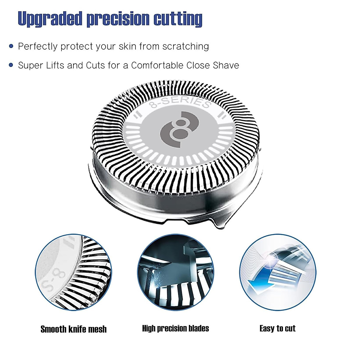 HQ8 Replacement Heads for Philips Norelco Aquatec Shavers, Razor Blades Fit PT720 AT880 AT810 Heads, 3pc-Pack