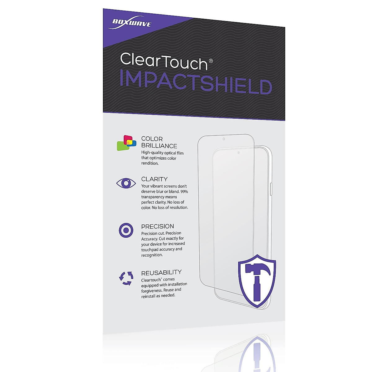 BoxWave Screen Protector Compatible with Ecobee EB-STATE3LTP-02 - ClearTouch ImpactShield (2-Pack), Impenetrable Screen Protector Flexible Film