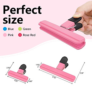 Chip Food Bag Sealing Clips - 8 Pack Food Clips, Chip Clips Bag Food Clips, Bag Clips for Food Storage with Air Tight Seal Grip, Plastic Clips for Chips, Snacks, Bread, Kitchen Accessories