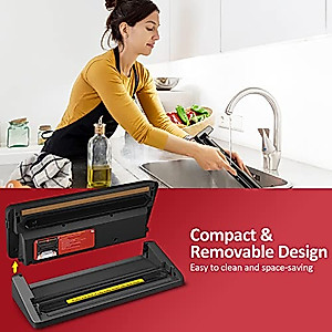 Precision Food Vacuum Sealer Machine, Daintii 85Kpa Automatic Vacuum Air Sealing System with 9-in-1 Preset & Built-in Cutter, Includes Starter Kit