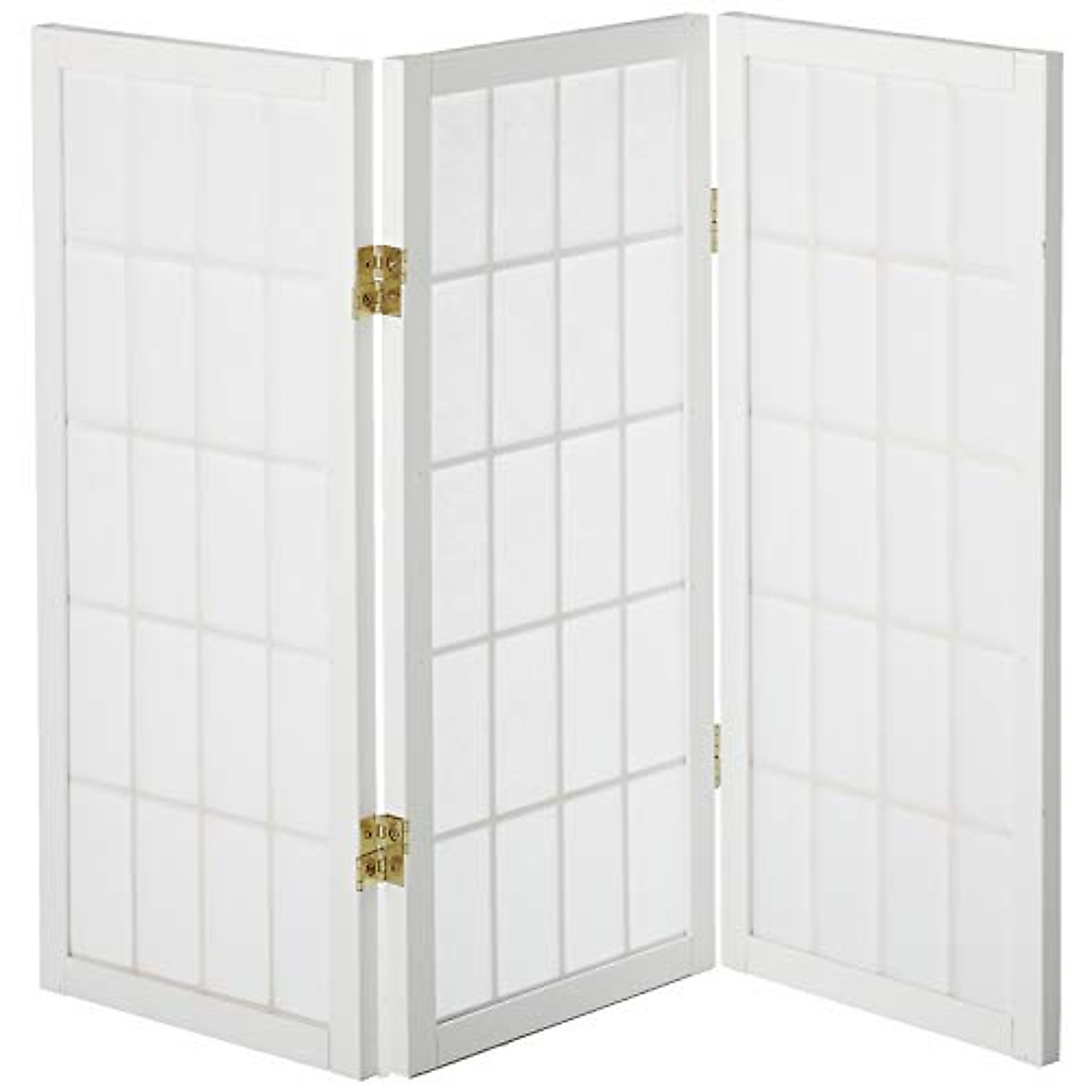 2 ft. Short Desktop Window Pane Shoji Screen - White - 3 Panels