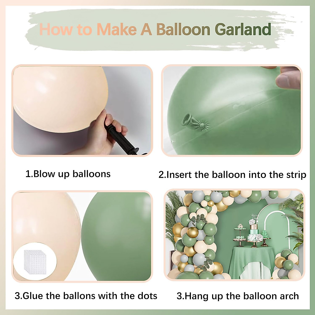 Sage Green Balloons Garland Arch Kit, Olive Green Gold Grey Nude Latex Party Balloons for Baby Shower Jungle Safari Wild One Bridal Shower Wedding Birthday Party Decorations Supplies………