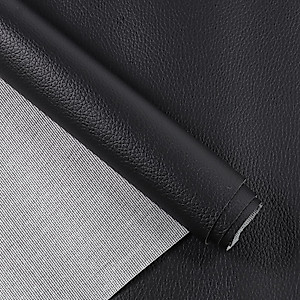 Waterproof Synthetic Leather Upholstery Fabrics, Soft Anti-UV Material,Hypoallergenic Easy to Clean Non-Peeling (1Yard, Black)