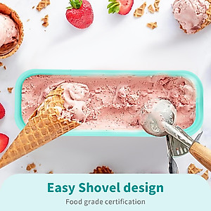 Ice Cream Containers Set of 2, 1.5 Quart Ice Cream Tub, Reusable Homemade Ice Cream Tubs with Stackable Freezer Storage Container for Yogurt, Sorbet, Gelato