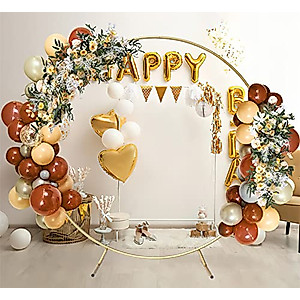 6.7FT Aluminum Round Balloon Arch Golden Circle Backdrop Stand for Birthday Party, Baby Shower, Wedding, Graduation and Photo Background Decoration