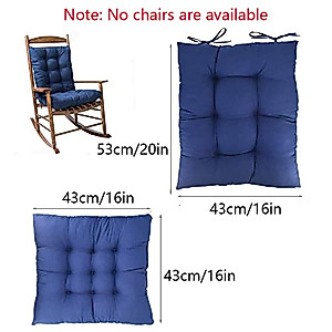 HERMJ Rocking Chair Cushions and Pads,Premium Tufted Back and Seat Cushion Non Skid Slip,2 Piece Set-Seat and Seatback,17"x17"and Seat Back 21"x17"
