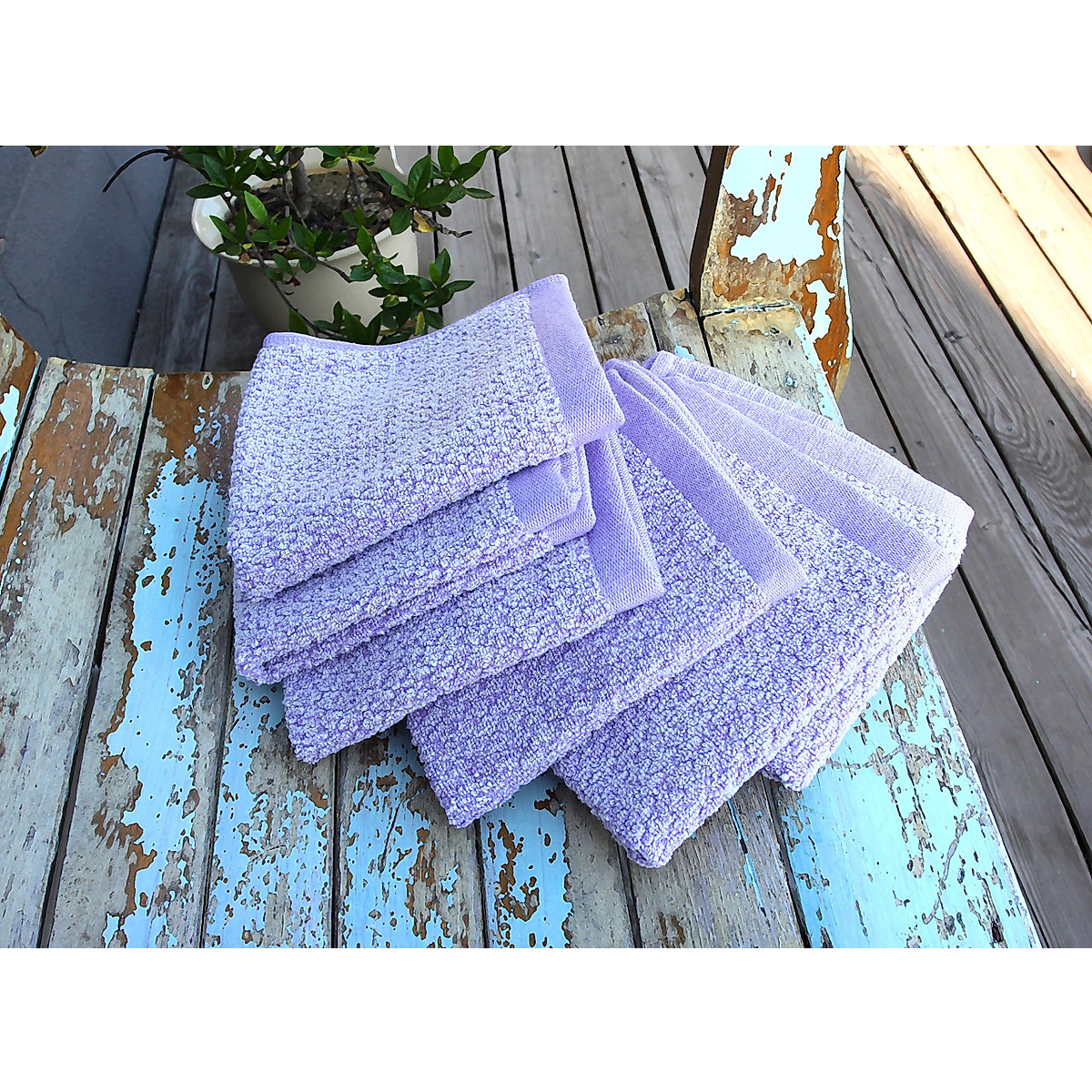 Everplush Diamond Jacquard Washcloth 6 Piece in Lavender