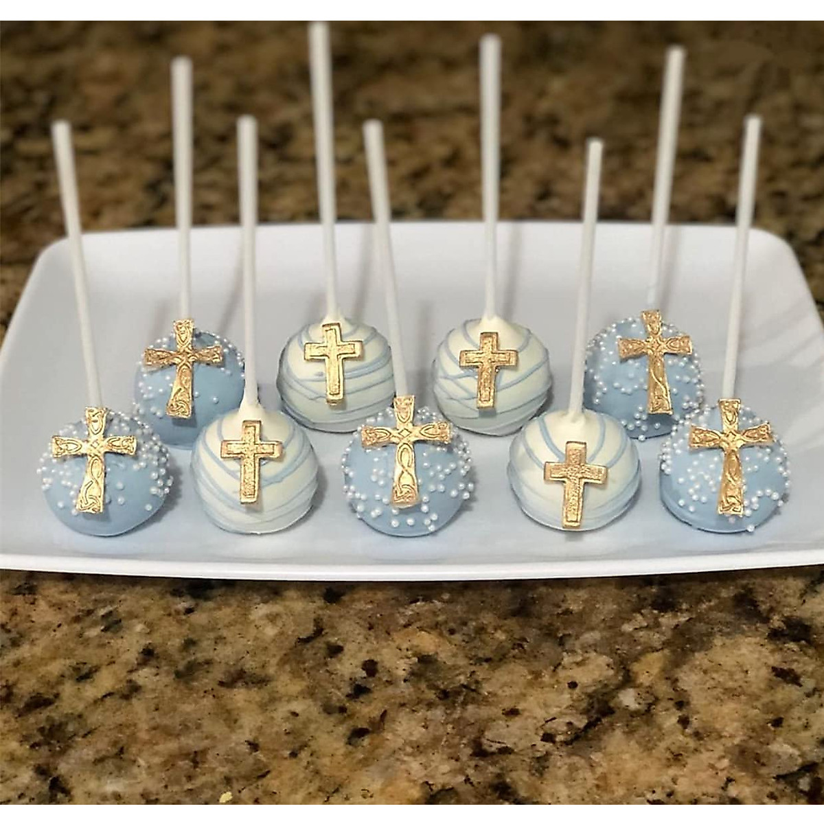 Set of 3 JeVenis Baptism Cake Decorations Cross Cake Mold Cross Mold Baptism Cake Toppers for Baptism Party Supplies
