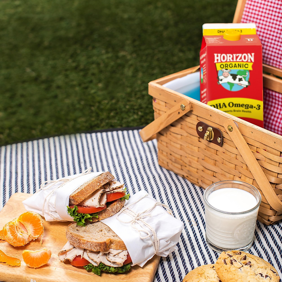 Horizon Organic DHA Omega-3 Milk, DHA 2 Percent Milk, 64 FL OZ Half Gallon Carton