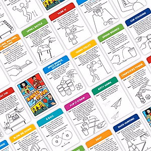 Funwares Minute of Fun Game - Minute to Win It Games for Kids, Adults, Teens, Families, Game Night, Gift for Home, Birthdays, or Travel. 2-12 Players! Original Edition, 237 Challenges