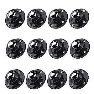 PlusRoc 12 Pack Self Adhesive Caster Wheels 1 Inch for Furniture, Load Capacity 28LBS Per Wheel, Low Profile Swivel Wheels for Small Appliance Storage Box