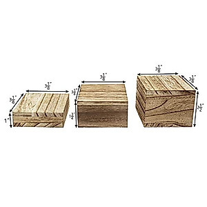 MOOCA Wooden 3 Pcs Square Risers for Display Jewelry and Accessories Display Stand, Wooden Risers for Display, Wood Display Stand Wooden Display Risers, Oak Color