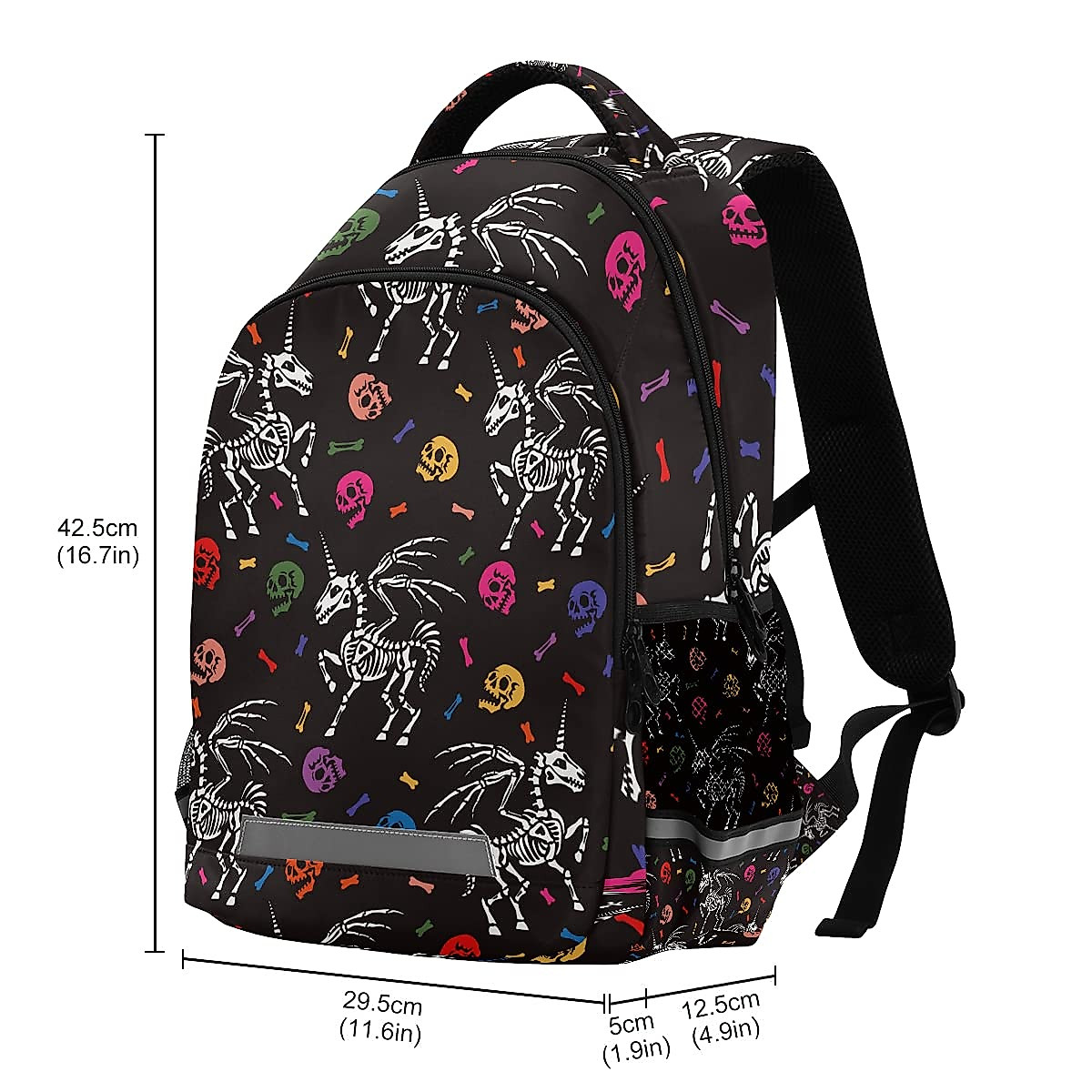 panksolu Unicorn Skeleton Skull Backpacks Lightweight Laptop Backpack School Book Bag Travel Hiking Daypack for Women Men Kids One Size…