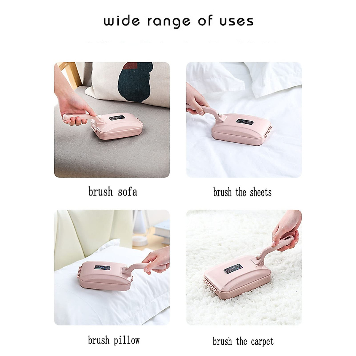 QDAOYU 2Pcs Carpet Brush Handheld Carpet Table Sweeper Triple Brush Head Carpet Table Brush Pet Hair Cleaning Brush Collector Brush (Blue+Pink)