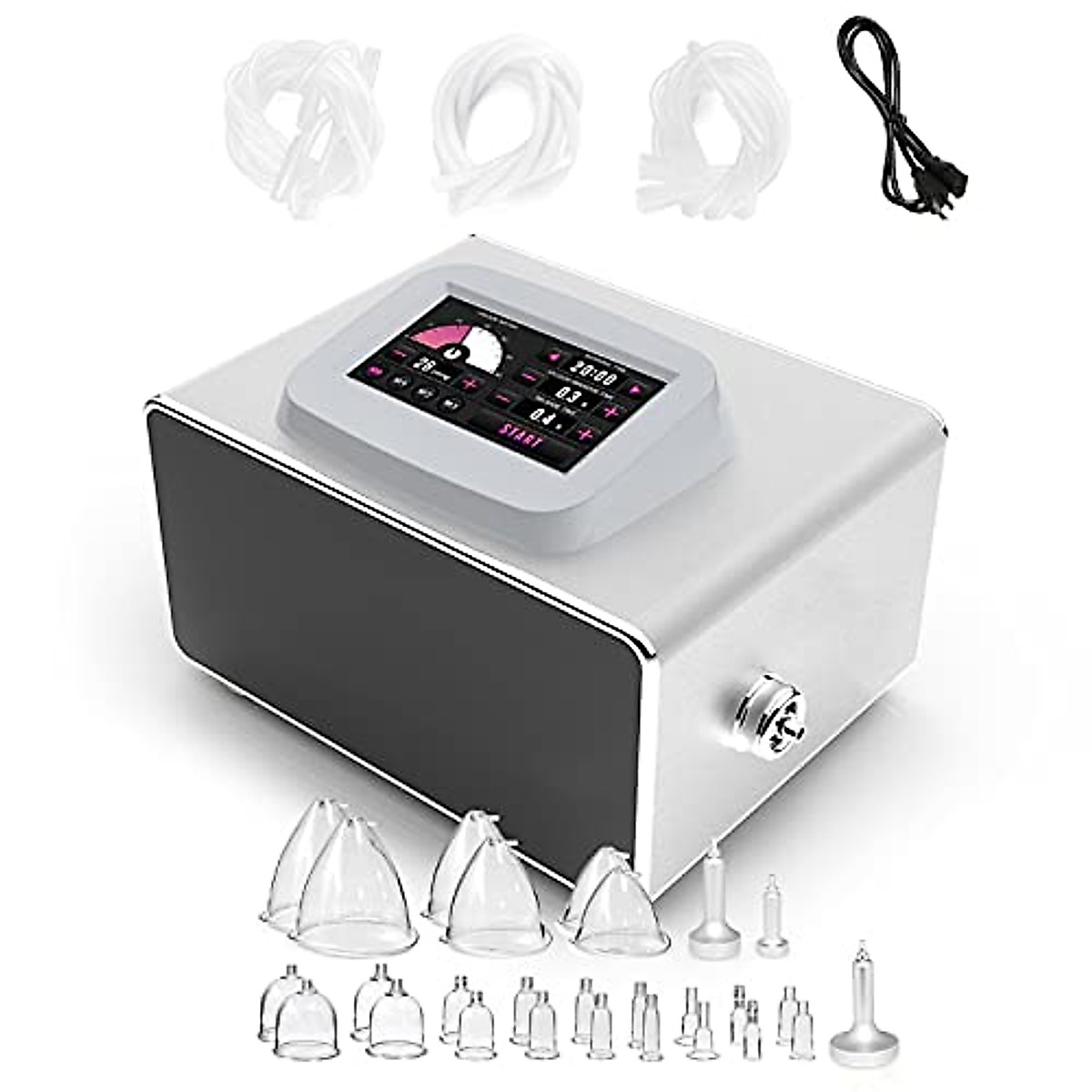 Unsvorns Vacuum Therapy Machine, BBL Machine, Upgrade Version Touch Screen Vacuum Cupping Massager with 24 Vacuum Cups and 3 Pumps