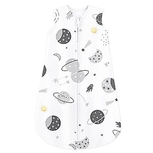 Alarmore Sleep Sack 12-18 Months, 0.5 Tog Muslin Wearable Blanket, Summer Sleeveless Baby Sleeping Bag with 2-Way Zipper