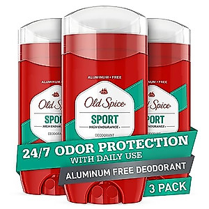 Old Spice Aluminum Free Deodorant for Men, High Endurance Sport, 24/7 Odor Protection, 3 Oz Each, (Pack Of 3)