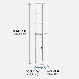 Zenna Home Linen Tower, 5-Tier, Bathroom Storage, White Spacesaver