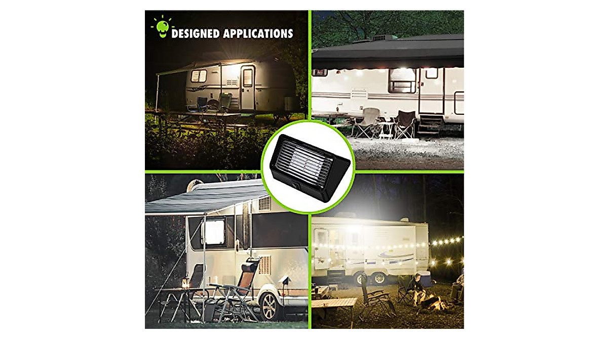 Leisure LED 2 Pack RV Exterior Porch Utility Light with Switch 12v 280 ...