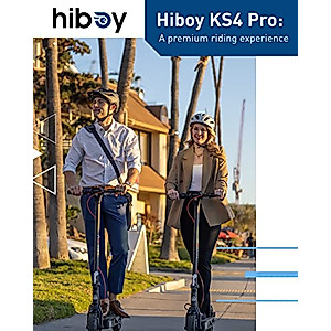 Hiboy KS4 Pro Electric Scooter with 500W Motor, 19 MPH 25 Miles Range, 8"-10" Tires Electric Scooter Adults, Portable Folding Commuting E-Scooter with Double Braking System and Hiboy App