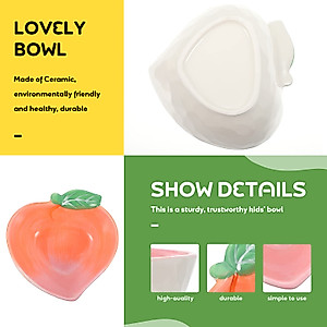 VOSAREA 5 Inches Decorative Half Peach Serving Fruit Salad Dessert Dish Bowl for Dipping Sauce Snacks Home Decor Meal Garnishing Fruit Vegetable Home Decor