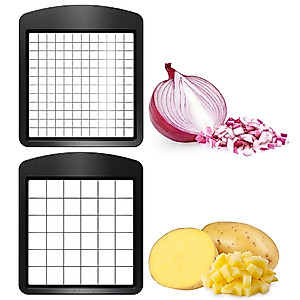 Fullstar Blade Replacement Set for Vegetable Chopper - 2pc Blade Inserts for Veggie Chopper - Big Dice Blade for Potatoes, Apples, Pears - Small Dice Blade for Onions, Tomatoes