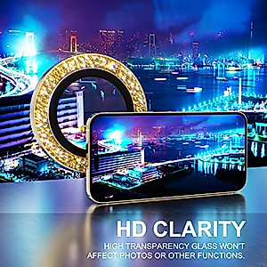 Choiche [3+1] for iPhone 14 Pro/iPhone 14 Pro Max Camera Lens Protector Bling, 9H Tempered Glass Camera Cover Screen Protector Metal Ring Decoration Accessories (Glitter-Gold)