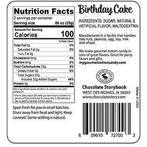 Birthday Cake Gourmet Flavored Cotton Candy (24 Pack) – Unique Idea for Holidays, Birthdays, Gag Gifts, Party Favors…