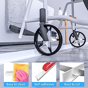 Duzzy 67 Inch Shower Threshold Water Dam, Collapsible Shower Dam Water Barrier, Silicone Water Stopper Shower Splash Guard for Walk in Shower, Wheelchair Accessible