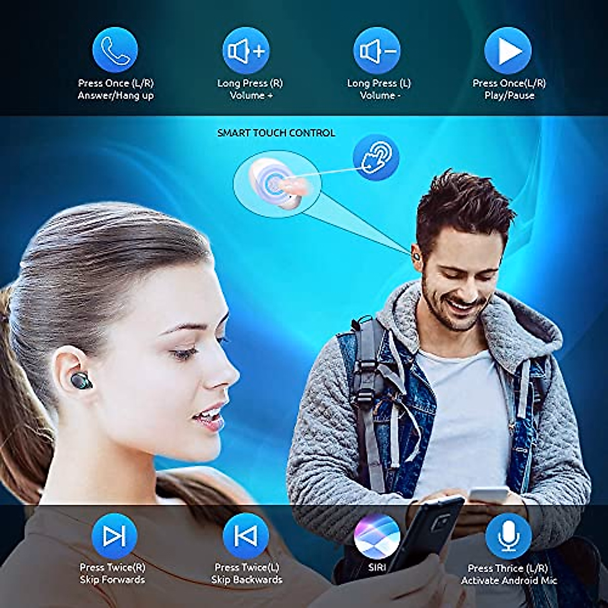 VOLT+ Plus TECH Wireless V5.1 PRO Earbuds Compatible with Honor 80 SE IPX3 Bluetooth Touch Waterproof/Sweatproof/Noise Reduction with Mic (White)
