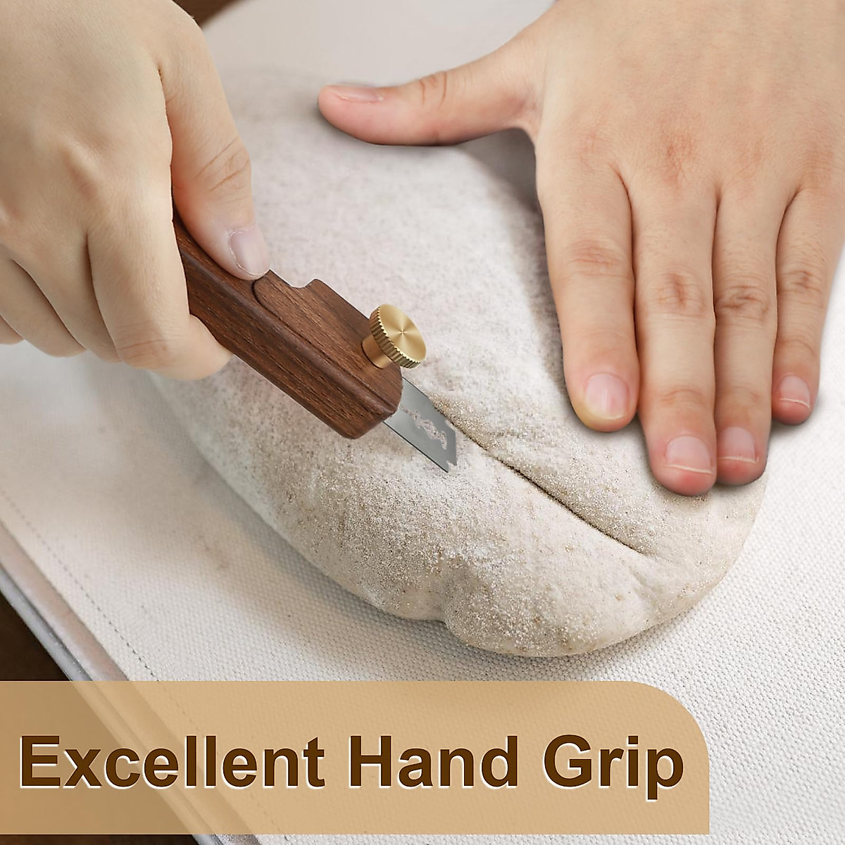 MOTAIPEAK Bread Lame Sourdough Scoring Tool with Magnet,Hand Crafted Dough Scoring Knife Tool for Homemade Bread Baking,Lame Bread Tool with 5 Razor Blades,User Manual-Gift Box