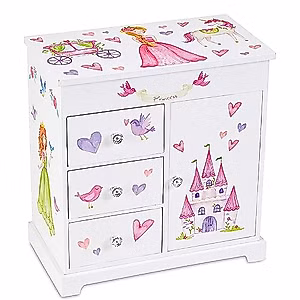 Jewelkeeper Unicorn Musical Jewelry Box with 3 Pullout Drawers, Fairy Princess and Castle Design, Dance of the Sugar Plum Fairy Tune