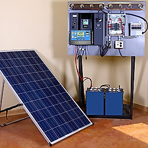 Solar Charge Controller, Lpluziyyds 10A Solar Panel Controller 12V/24V PWM Auto Parameter Adjustable LCD Display Solar Panel Battery Regulator with Dual USB Port