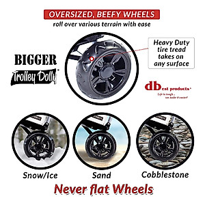 dbest products Bigger Trolley Dolly, Black Shopping Grocery Foldable Cart