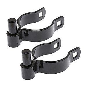 2 1/2" (2 3/8" OD) x 5/8" Black Male Gate Frame Hinges for Chain Link Fence Post | Hinges with Bolts | Pack of 2