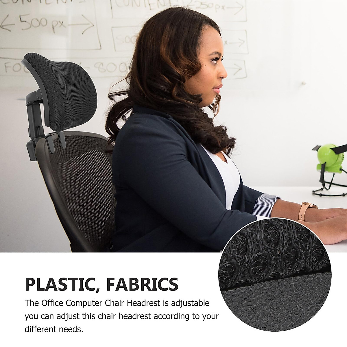 USHOBE Gaming Chair Headrest Attachment Universal Office Chair Headrest Attachment Mesh Computer Chair Head Support Cushion Height Adjustable Head Neck Pillow for Leisure Seat Recliners