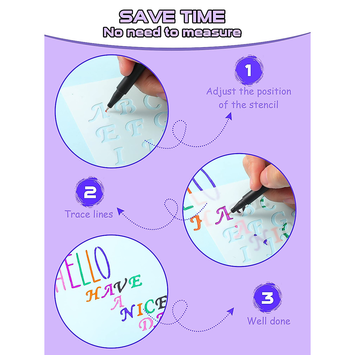 30 Pieces Letter Stencils for Painting 4 x 7 Inch Alphabet Journal Stencils Reusable Plastic Letter and Numbers Stencils Font Templates for Journal Notebook, Diary, Scrapbook Decor Supplies