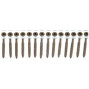 Senco Duraspin Screw Number 8 by 2-1/2-Inch All Purpose Exterior Wood Collated Screw (800 per Box) (08D250W)