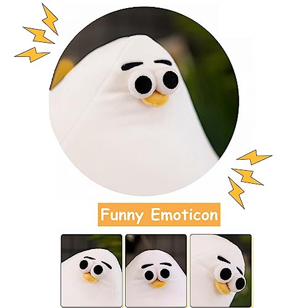 KooTeedd Cute Seagull Plush Pillow Fat Chicken Plush Toy Stuffed Animal Funny Mother Hen Doll Cartoon Plushie Gift for Girlfriends 15 Inch