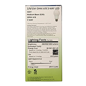 Westinghouse 5314000 30/70/100-Watt Equivalent Omni A19 3-Way Soft White Energy Star LED Light Bulb with Medium Base, 1 Count (Pack of 1)