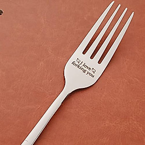 Anniversary Birthday Gifts for Wife Boyfriend from Husband Girlfriend I Love Forking You Fork Gifts for Him Her Valentines Day Christmas Gift for Couple Hubby Dinner Fork
