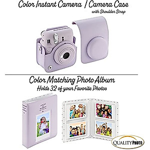 Fujifilm Instax Mini 12 Instant Camera with Case, 20 Fujifilm Prints, Decoration Stickers, Frames, Photo Album and More Accessories (Lilac Purple)