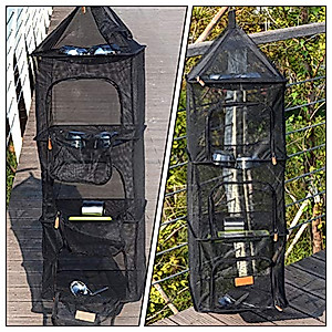 BESPORTBLE Foldable 4 Layers Hanging Drying Net Hanging Dryer Net with Zipper for Outdoor Exquisite Home Accessories