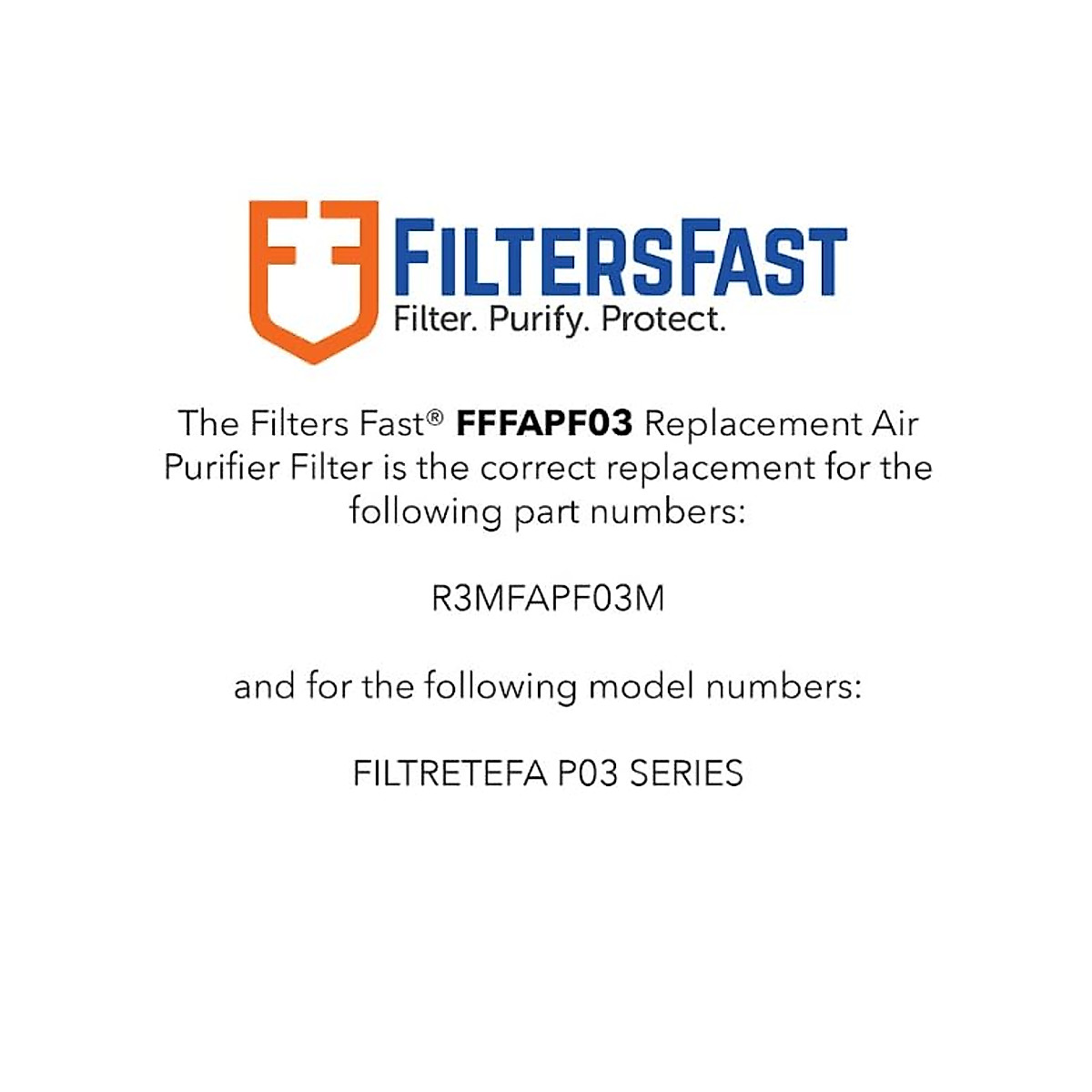 Filters Fast Compatible Replacement for 3M Filtrete FAPF03 Air Purifier Filter, FAP03 Air Cleaning Filter