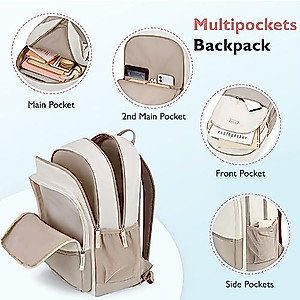 mommore School Backpack 3 Large Compartments Work Bookbag Water Resistant Lightweight Backpacks Casual Travel Backpack