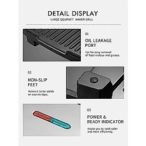 Yabano Panini Press Grill, Gourmet Sandwich Maker, Electric Indoor Grill with Non-Stick Cooking Plate and Removable Drip Tray, Easy to Clean, Stainless Steel