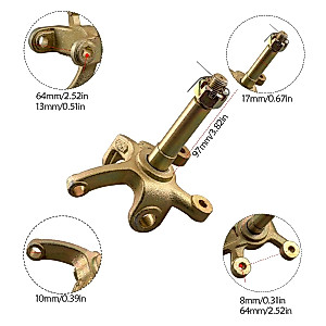 YC Yier Front Steering Wheel Tie Rod Kit Gear Rack Pinion Shaft & 4 Stud Wheel Hub Steering Knuckle & Twin Brake Caliper Disc Rotor DIY Parts for Go Kart Go Cart Golf Cart ATV Quad Buggy 4 Wheeler
